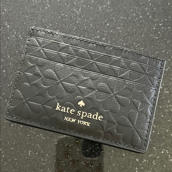 kate spade | Accessories | Kate Spade Embossed Black Card Holder | Poshmark